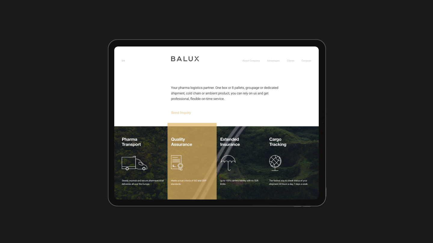 Balux. Corporate Website Development for Logistic Company - Bitsens